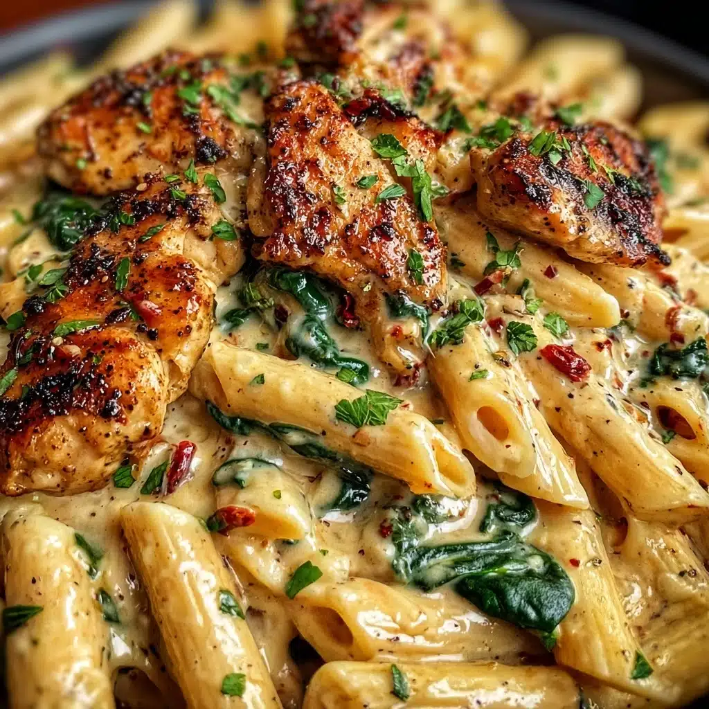 Creamy Garlic Chicken Penne with Spinach Recipe – Mai Cook
